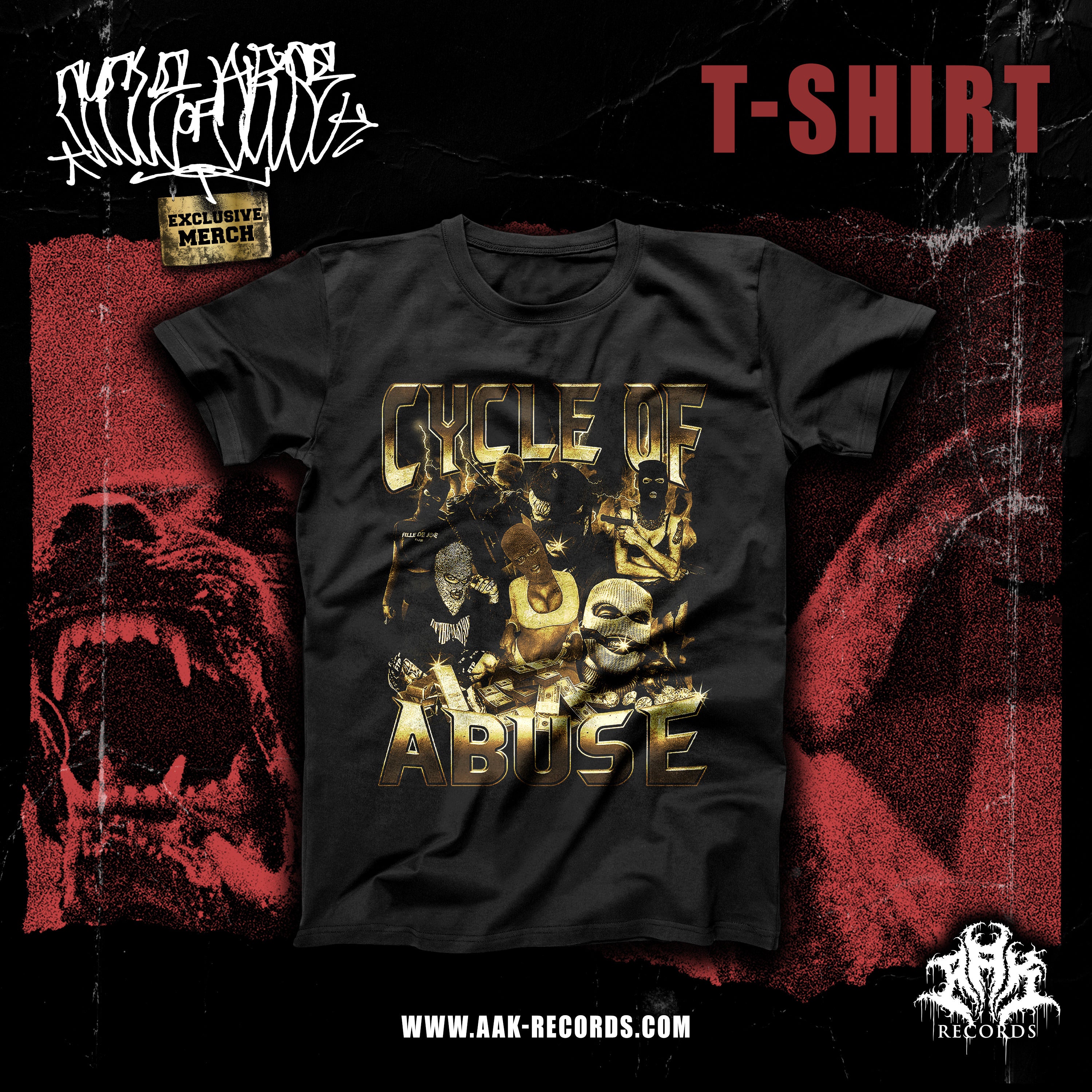 CYCLE OF ABUSE "GOLD" SHIRT – AAK HARDWEAR & RECORDS